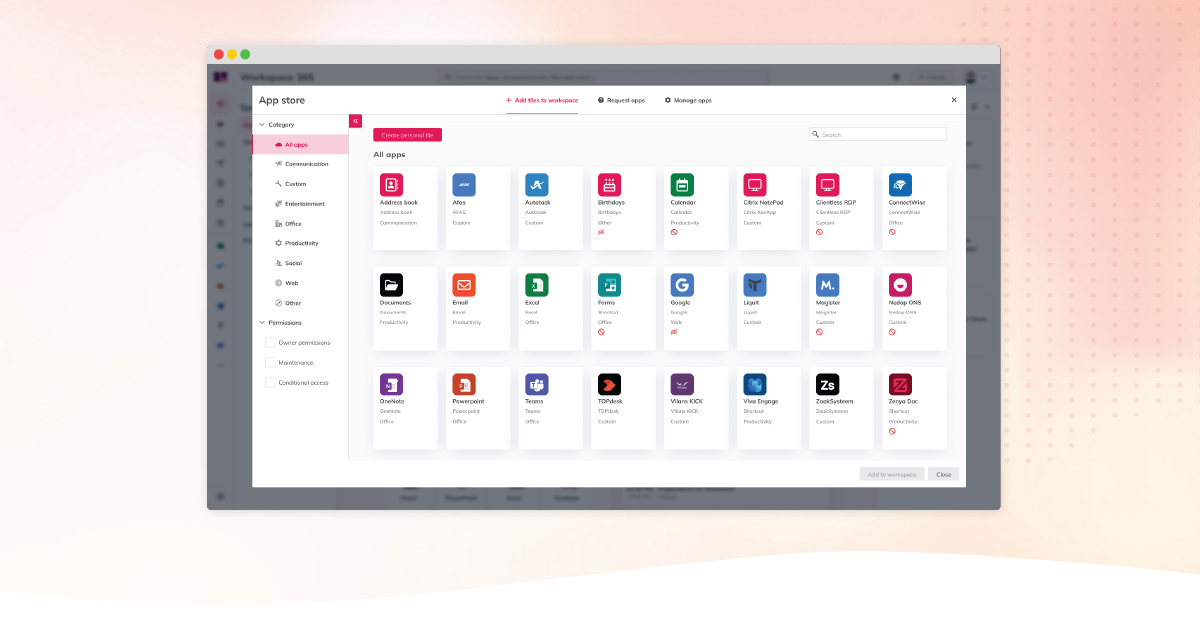 Workspace 365 | Install all your applications from our App store
